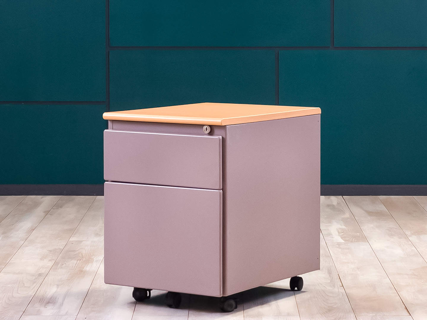 Офисная тумба выкатная Steelcase 420x560x570 Металл Серый 2 ящика ...