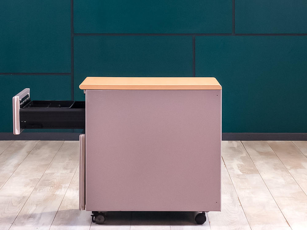 Офисная тумба выкатная Steelcase 420x560x570 Металл Серый 2 ящика ...